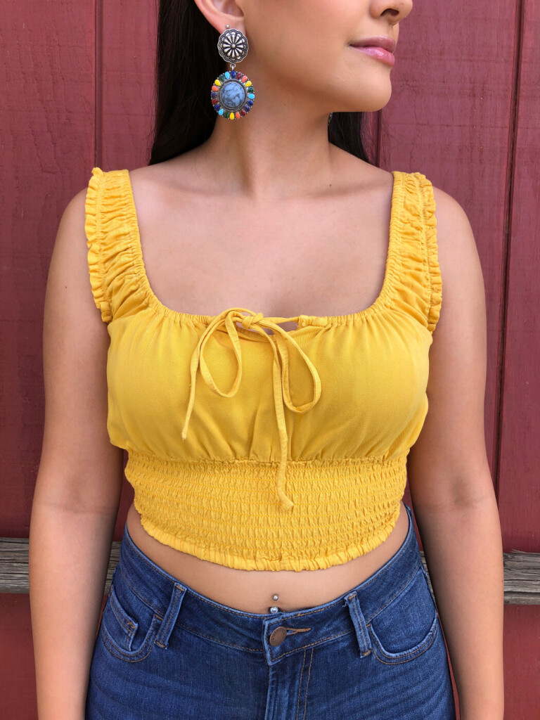 Fatima ” Crop Top ( Mustard Yellow ) – Ale Accessories