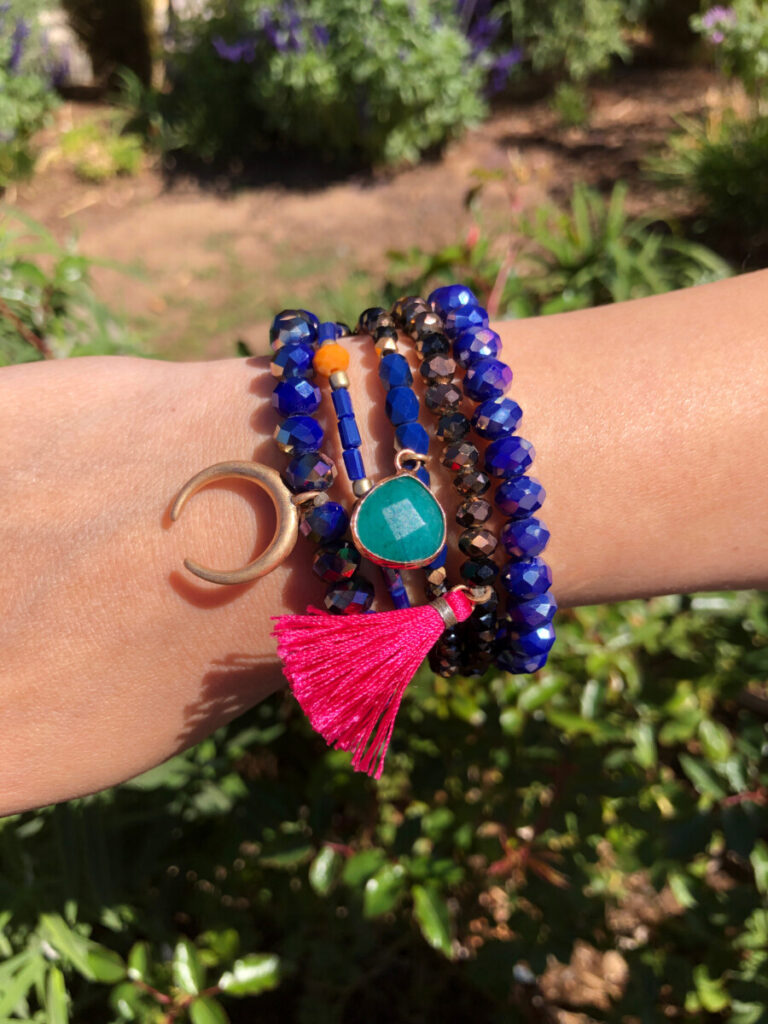 Ana ” Crystal Bead Bracelet Set ( Royal & Mix ) – Ale Accessories