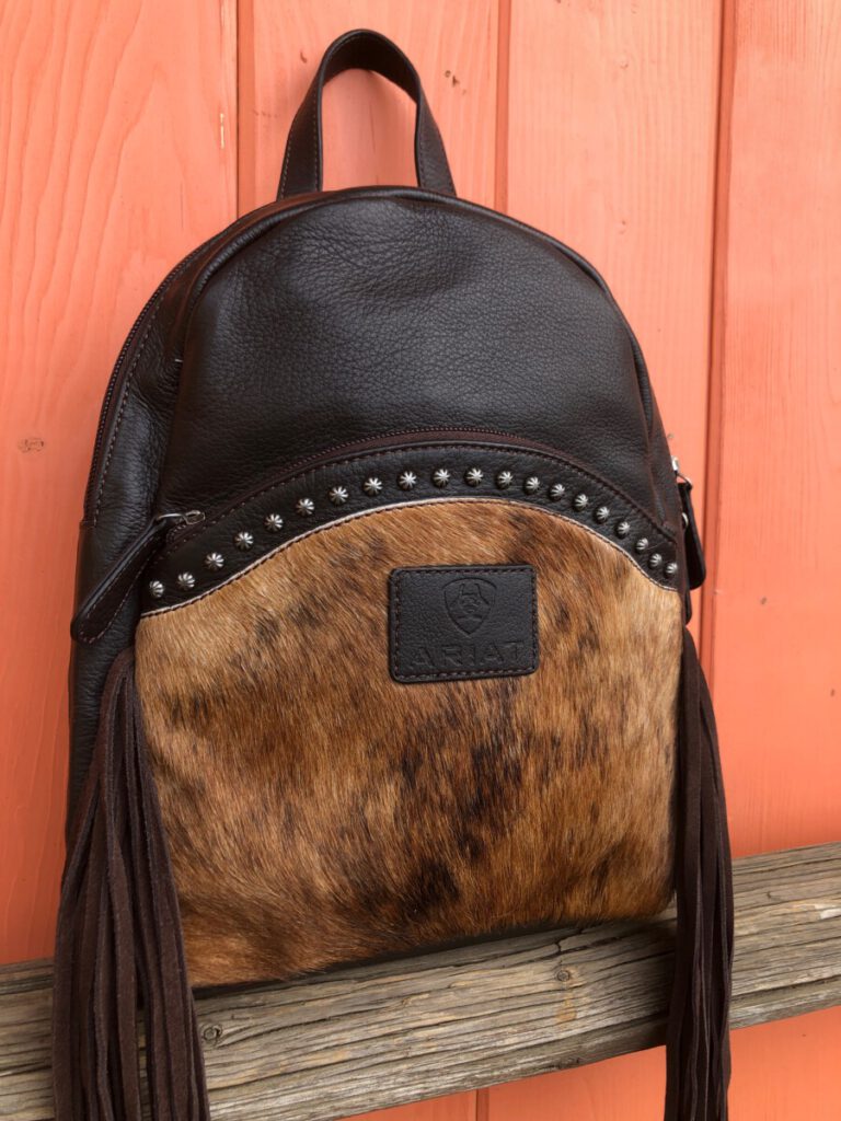 ARIAT – ” Scarlett ” Leather & Cowhide Backpack – Ale Accessories